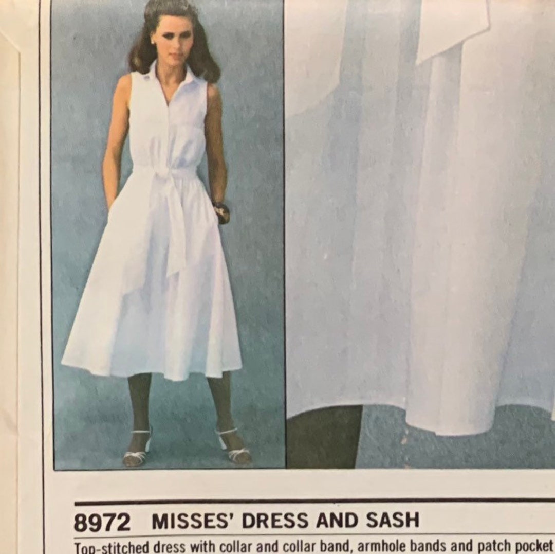 Vintage Misses Dress and Sash Pattern, Simplicity 8872, UNCUT - Etsy