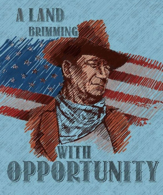 100% Cotton John Wayne Americana Fabric Panel Western - Etsy