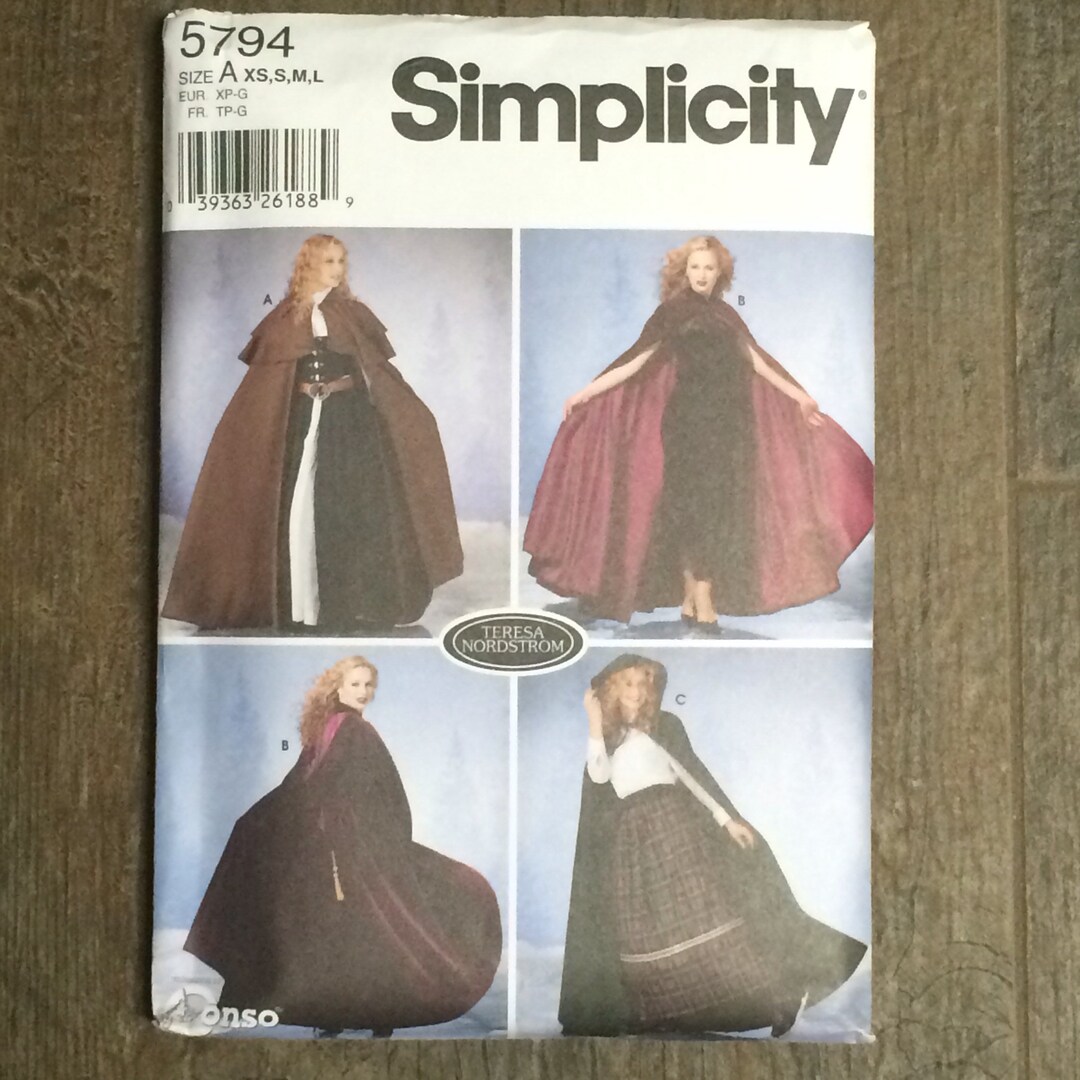 Misses Teresa Nordstrom Hooded Cape Pattern, Simplicity 5794, UNCUT - Etsy
