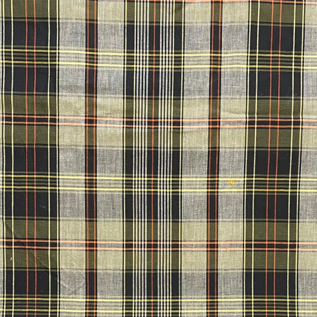 Vintage Black Gray Red and Yellow Plaid Cotton Fabric, Western - Etsy