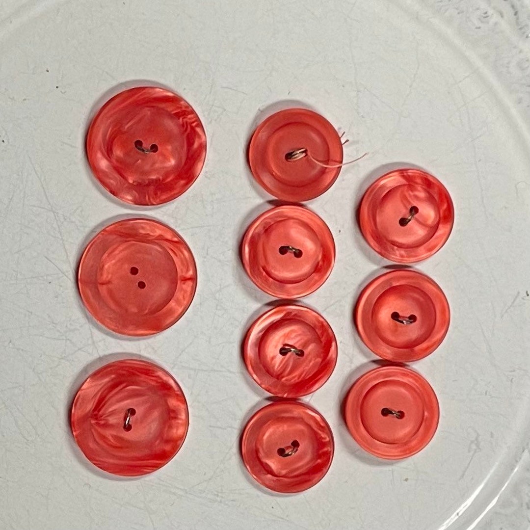 Vintage Light Red Loose Buttons - Etsy