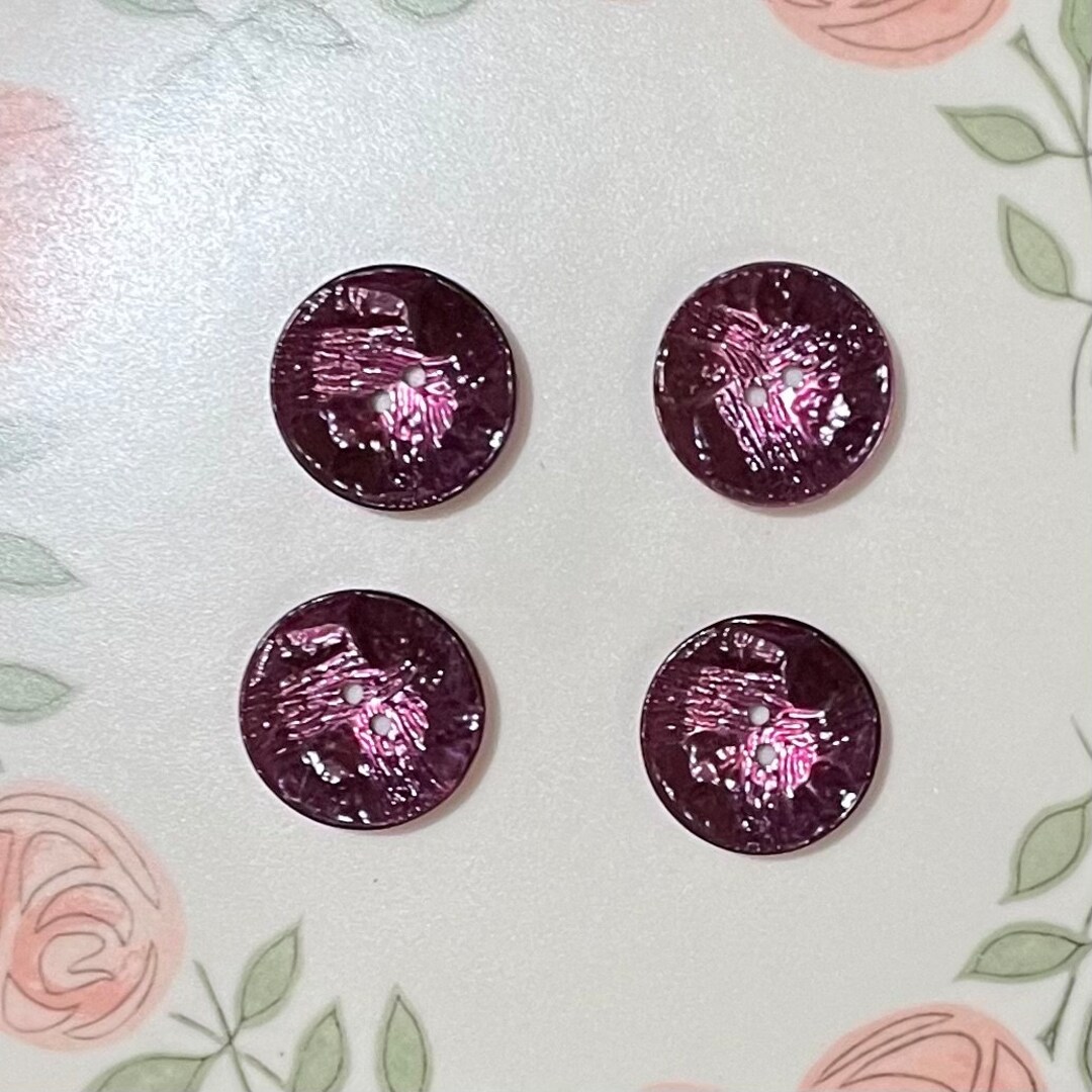 Vintage Purple Foil Like Buttons - Etsy