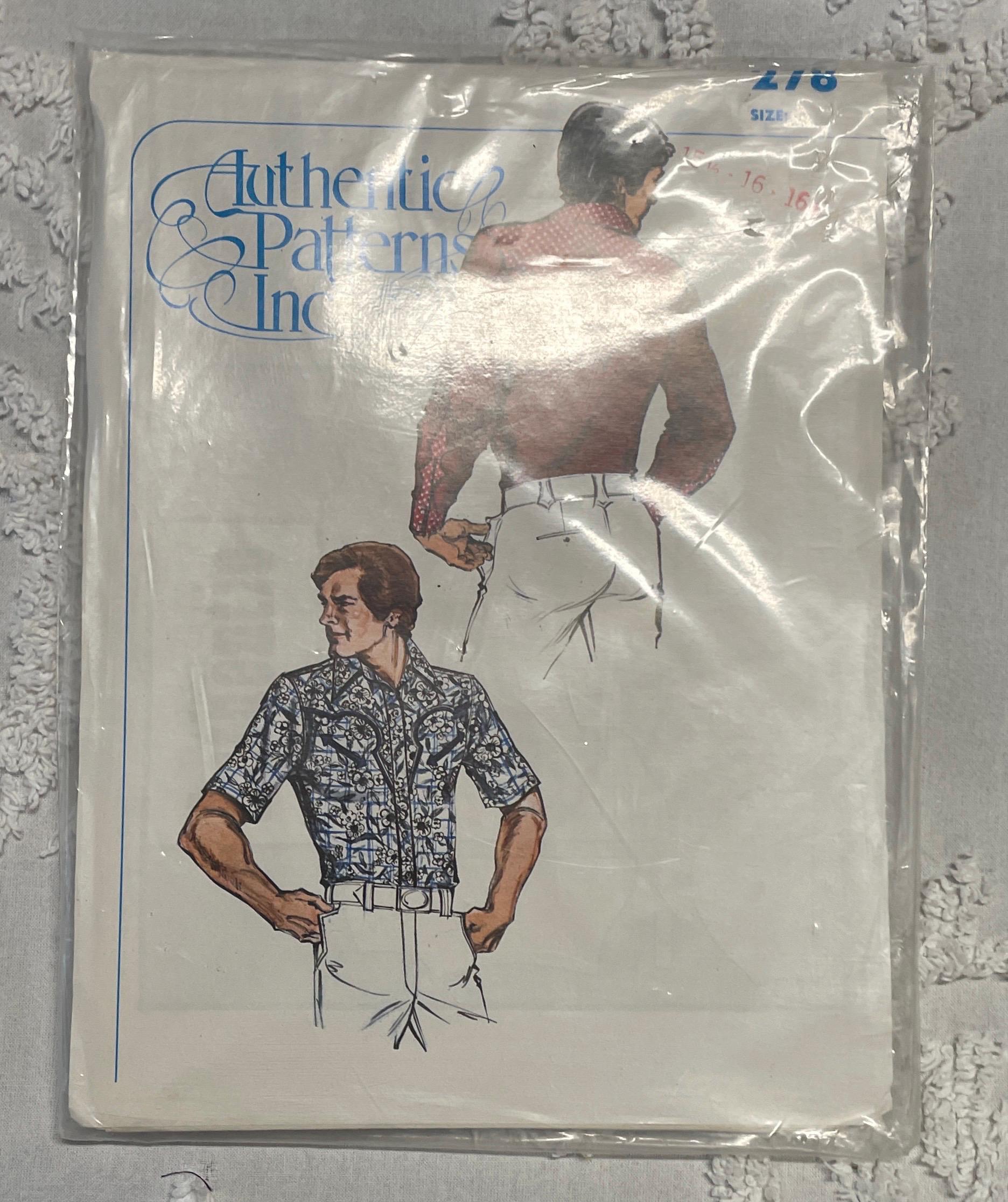 Vintage Men’s Square Dance Shirt Pattern by Authentic Patterns Inc 278 ...