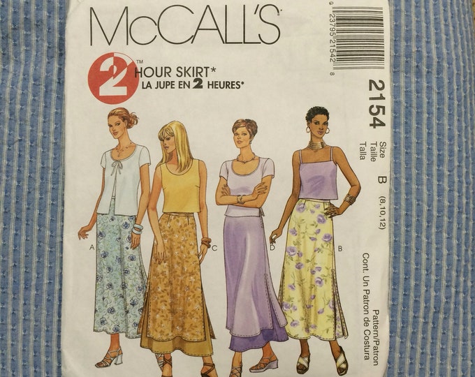 Easy Vintage Skirt With Overskirt Pattern, 2 Hour, Mccalls 2154, UNCUT ...