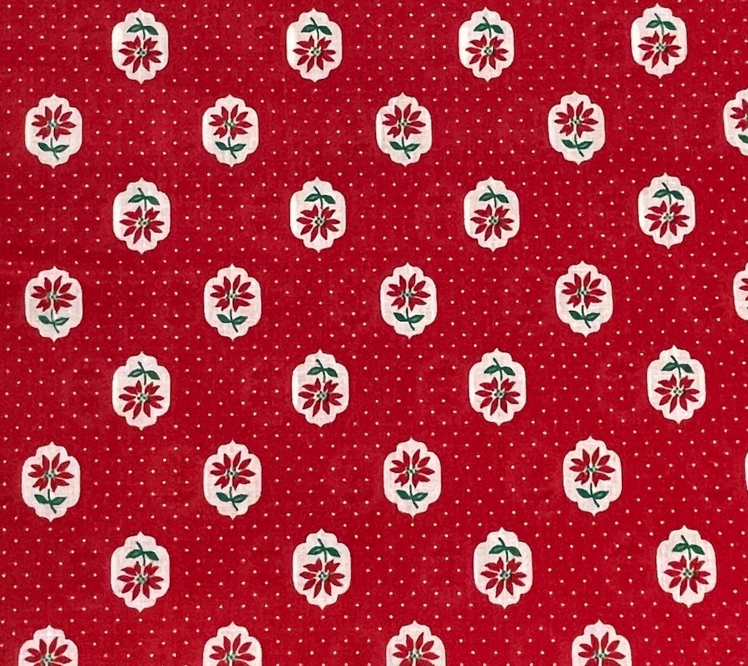 Red Calico Cotton Fabric, Wamsutta - Etsy