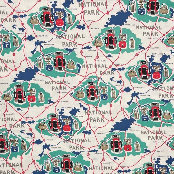 Map Fabric - Etsy