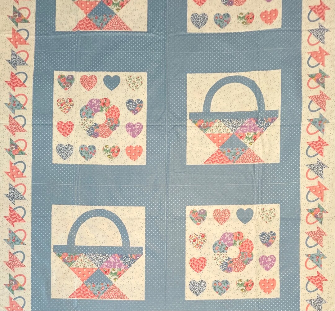 Pink and Blue Cheater Quilt Fabric, Calico Cheater Cloth, Cranston ...