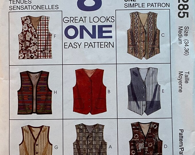 Misses' and Mens Lined Vests Pattern, Mccall's 8286, UNCUT - Etsy