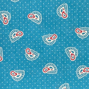 Red, White and Blue Paisley Cotton Fabric, Fruit of the Loom Fabric - Etsy