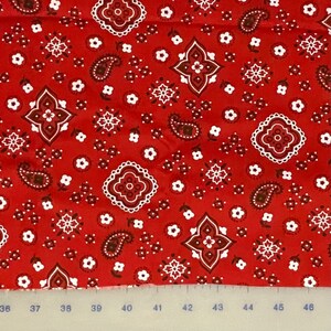 Red Bandana Fabric, Country Western, Cowboy - Etsy