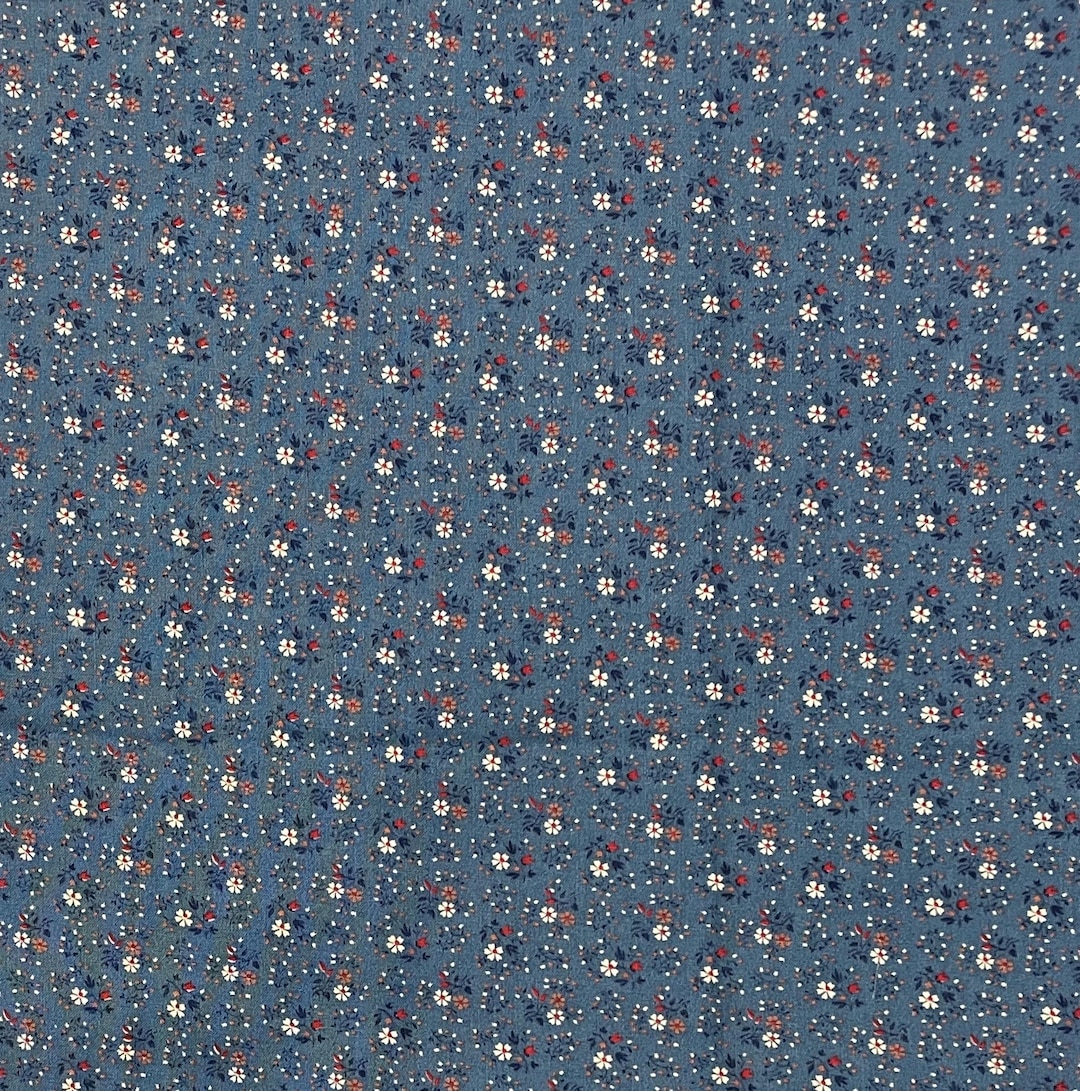 Vintage Blue Calico Cotton Fabric, Concord Fabrics - Etsy