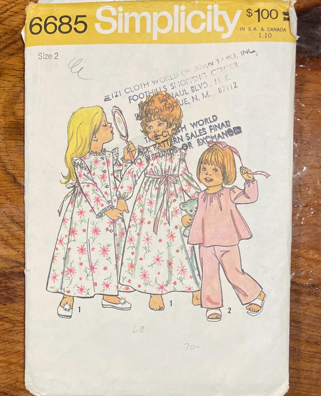 Vintage Girls Robe, Gown and Gown Pattern, Simplicity 6685, CUT - Etsy