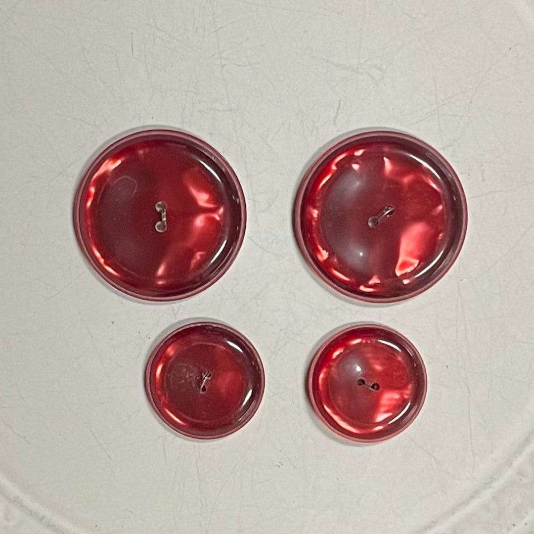 Vintage Loose Red Shiny Buttons - Etsy