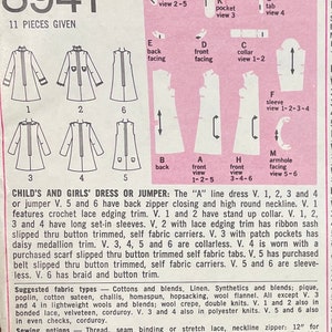 Vintage Girls Jumper and Dress Pattern, Simplicity 8941, UNCUT - Etsy