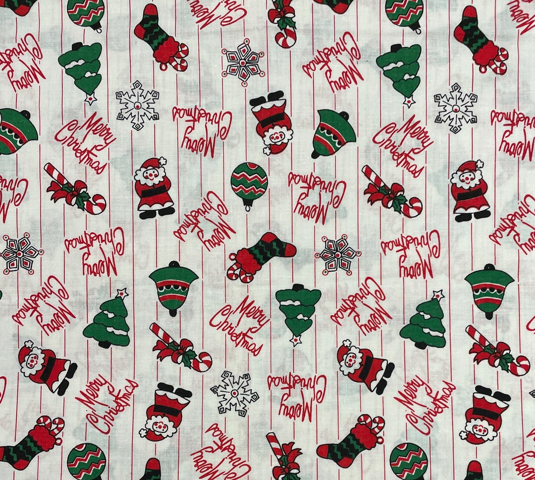 Vintage Christmas Santa Fabric - Etsy