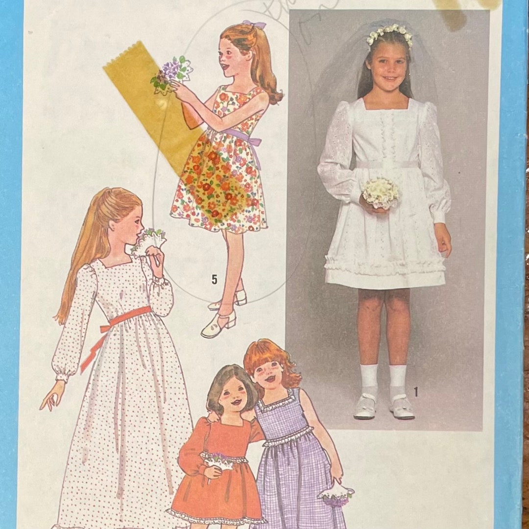 Vintage Girls Dress Pattern, Simplicity 8409, UNCUT - Etsy