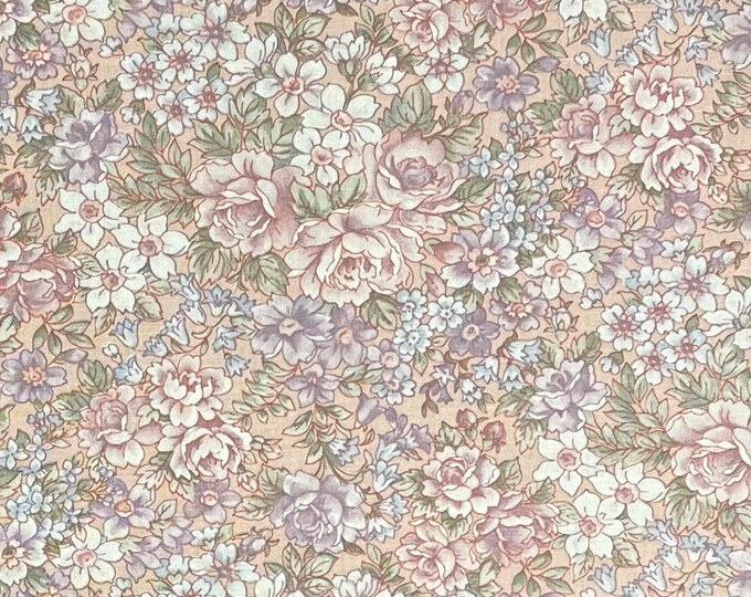 Vintage Soft Pink Calico Fabric, Floral, Concord Fabrics, Joan Kessler ...