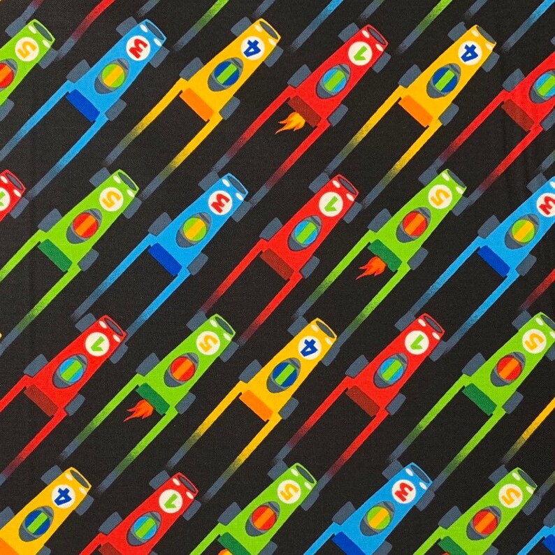 100% Cotton Race Car Fabric Drag Racing Childrens Man Cave - Etsy