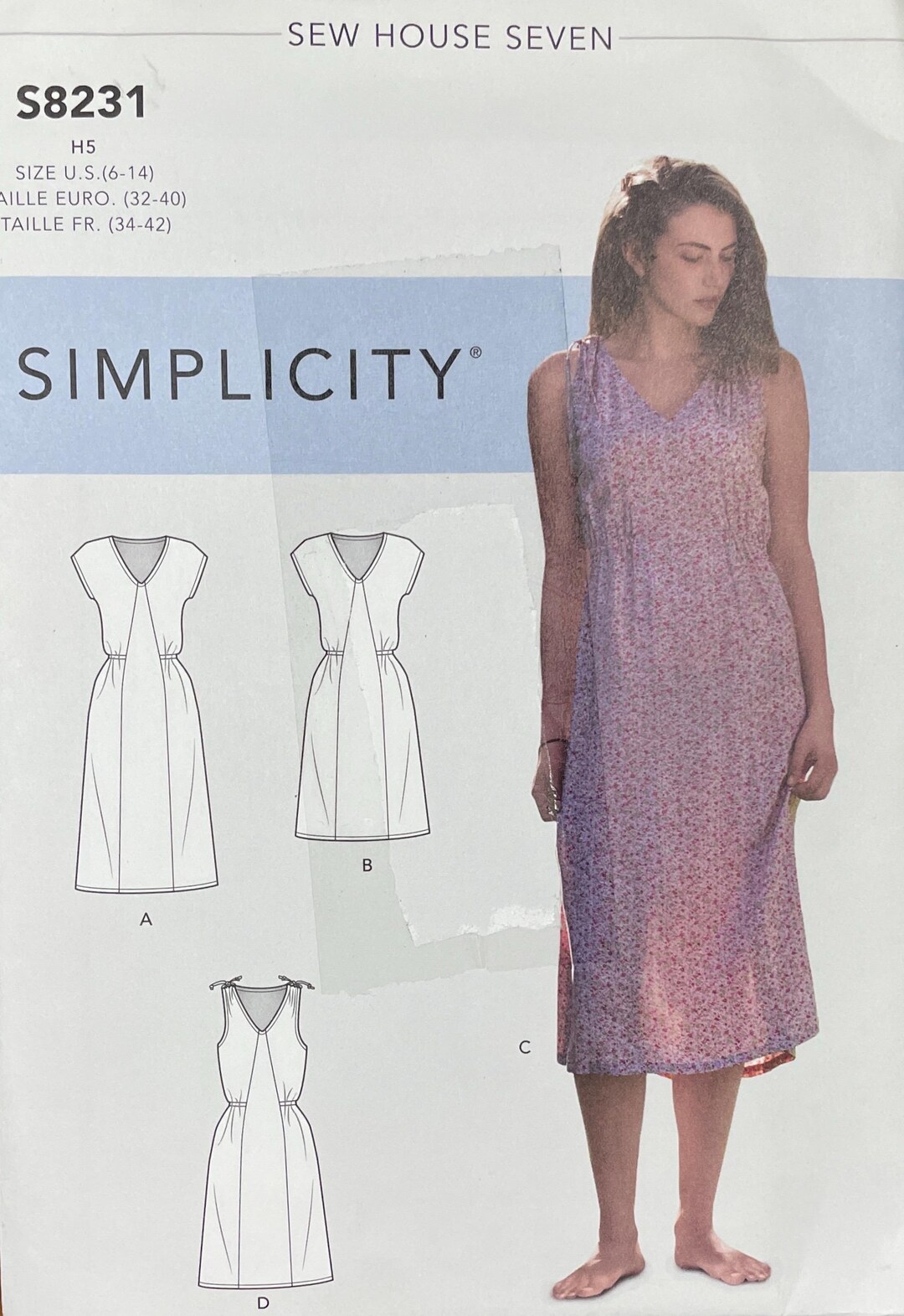 Sleeveless Pullover Dress Pattern, Simplicity 8231, UNCUT - Etsy