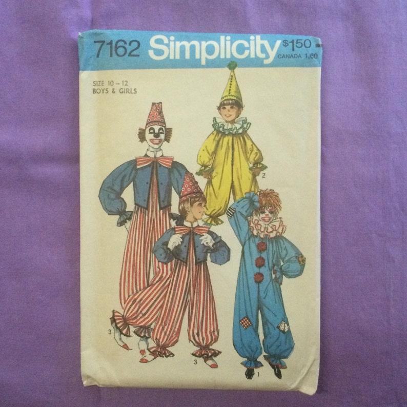 Vintage Adult Clown Costume Pattern Simplicity 7162 UNCUT - Etsy