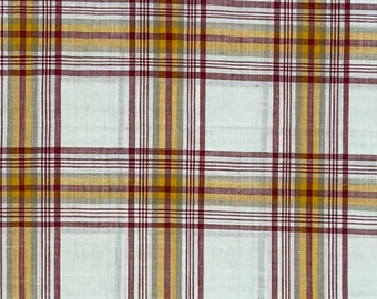 Yellow Plaid Fabric - Etsy