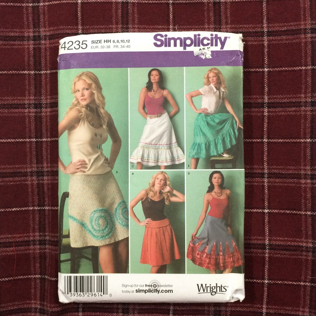 Western Ruffled Skirt Pattern, Country Western, Simplicity 4235, UNCUT ...