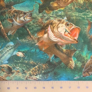 100% Cotton Fish Fabric, Digital Print - Etsy