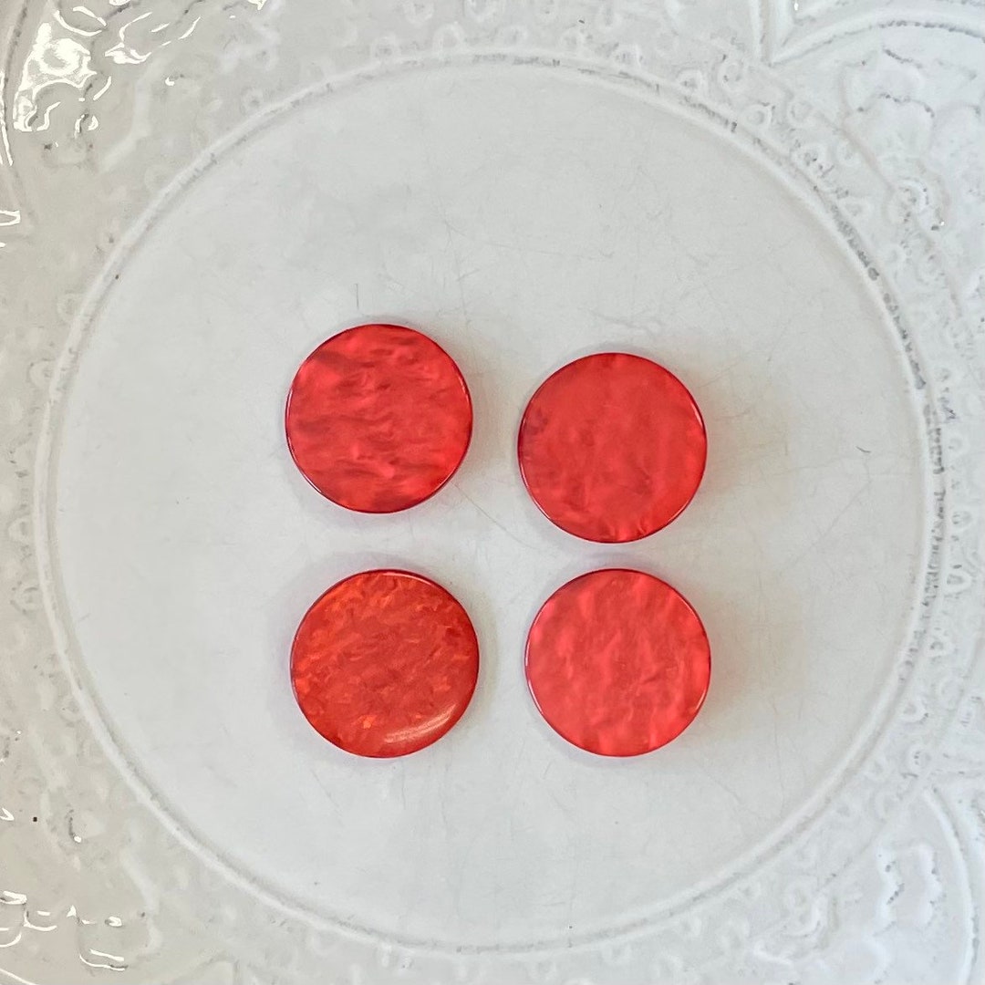 Vintage Large Red Buttons - Etsy