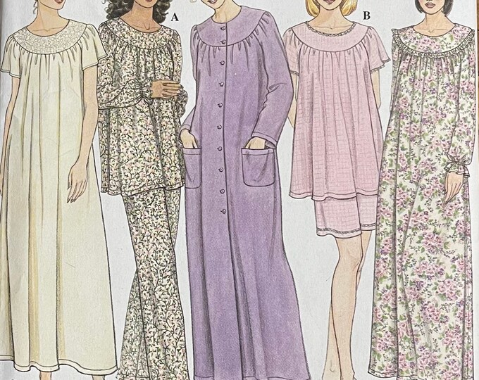 Vintage Robe Nightgown and Pajamas Pattern Simplicity 9012 - Etsy