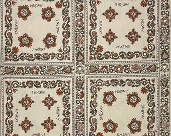 Vintage Cotton Brown Calico Cheater Cloth Fabric, Patchwork, Cranston ...