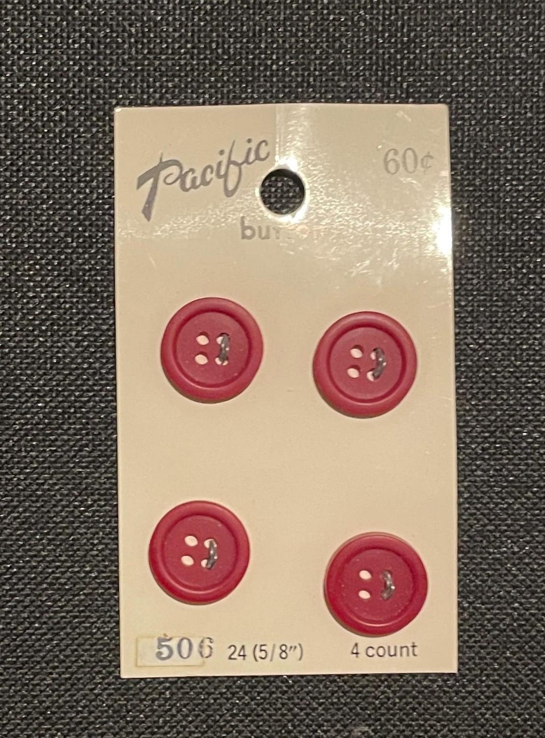 Vintage Red Buttons on Original Card, Pacific Button Company - Etsy