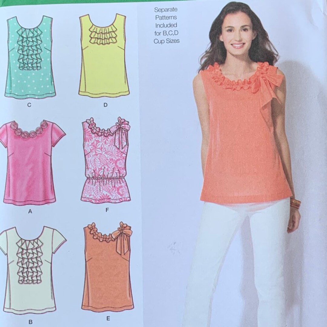 Sleeveless Ruffled Top Pattern, Simplicity 2599, UNCUT - Etsy