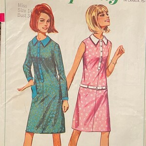 Vintage One Piece Dress Pattern, Little Black Dress, Simplicity 6436 ...