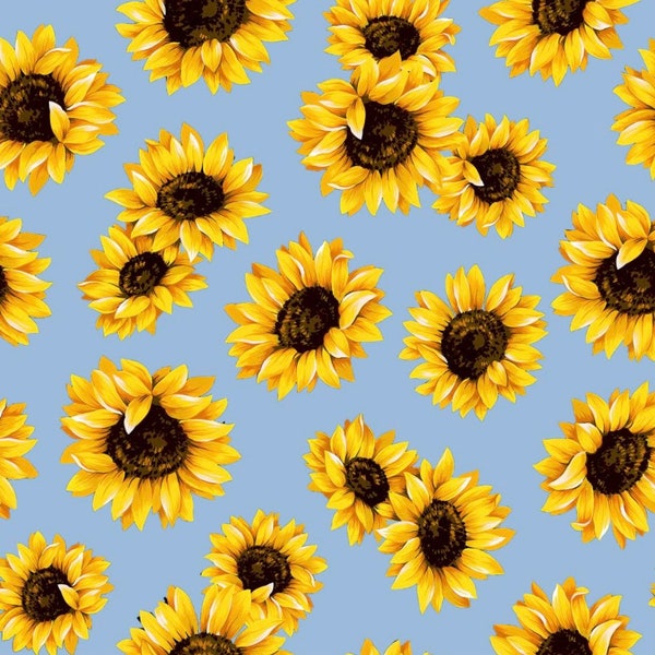 Sunflower Cotton Fabric - Etsy