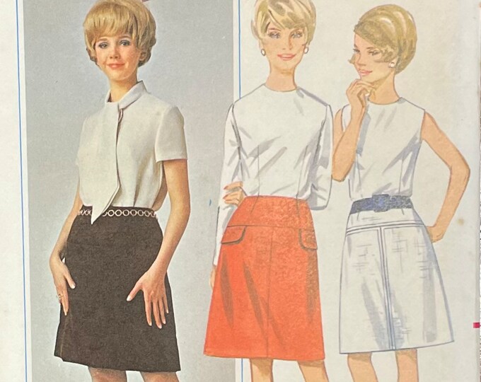 Vintage A Line Skirt Pattern, Butterick 4588, CUT - Etsy
