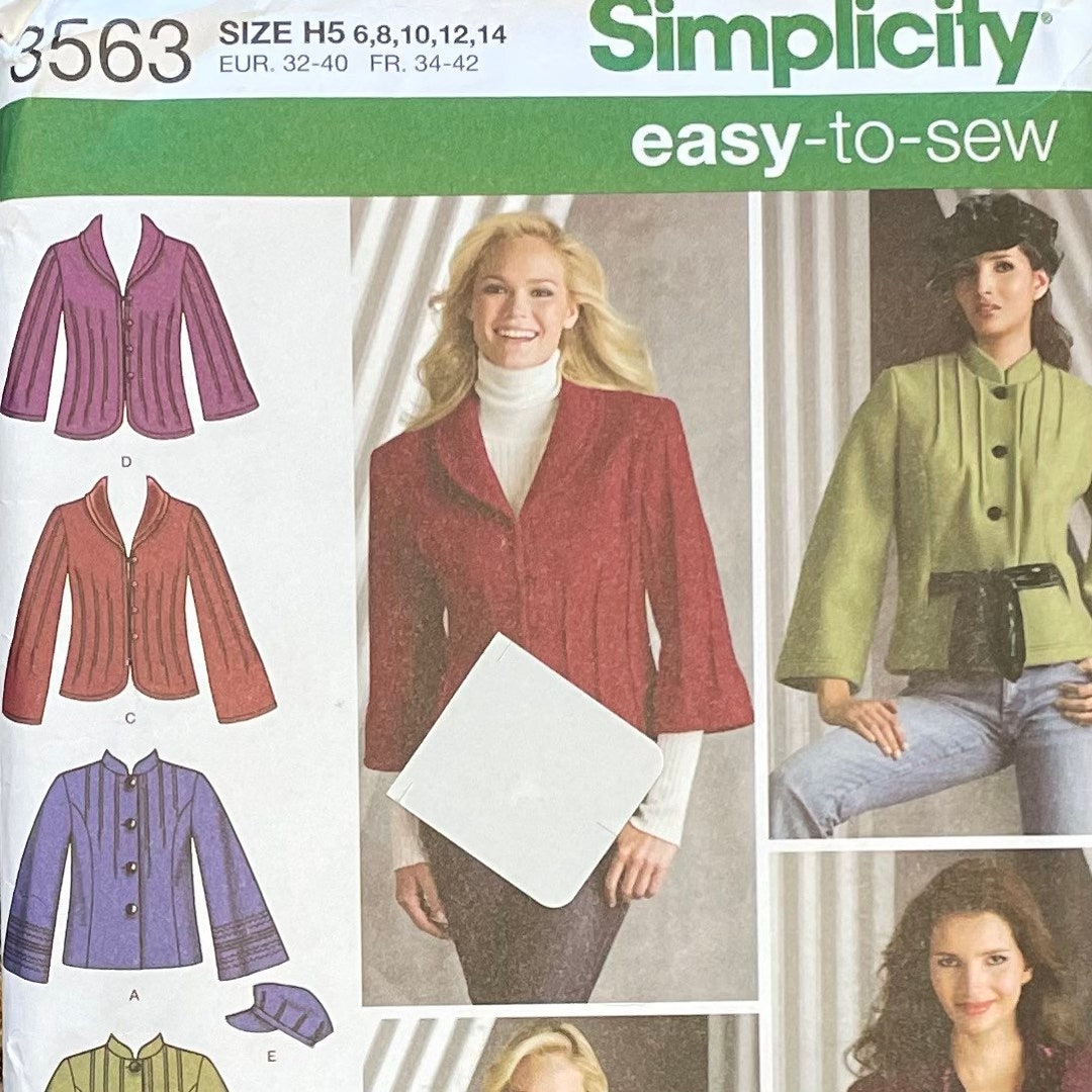 Misses Unlined Jacket Pattern, Simplicity 3563, UNCUT - Etsy