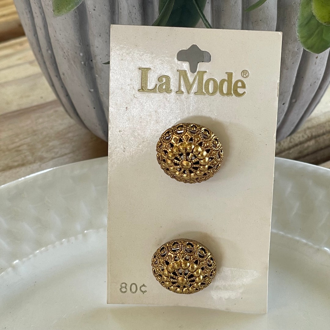 Vintage Gold Mirror Back Buttons, La Mode, Made in Czechoslovakia - Etsy