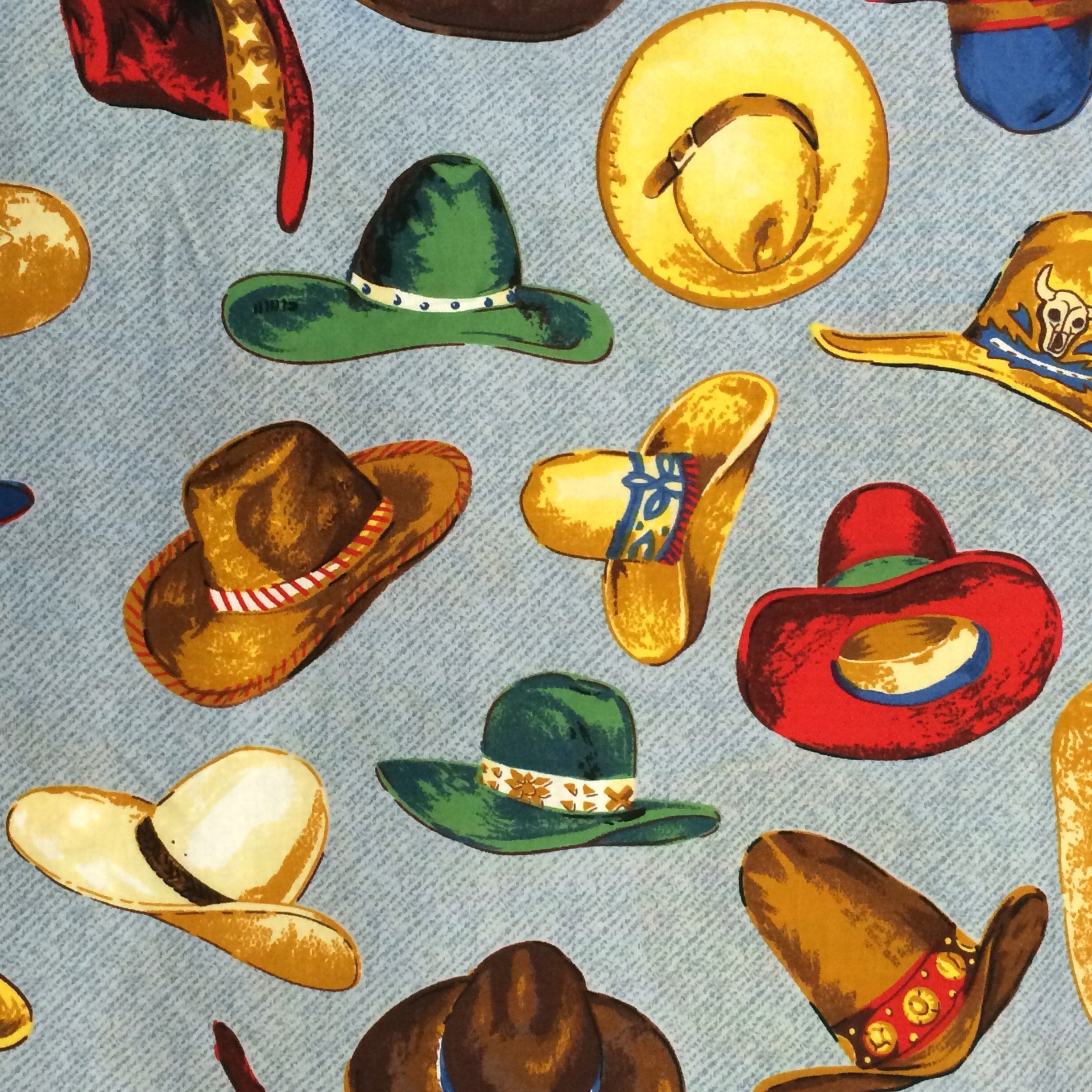 100% Cotton Cowboy Hat Fabric. Cowgirl Tex Mex Hats | Etsy