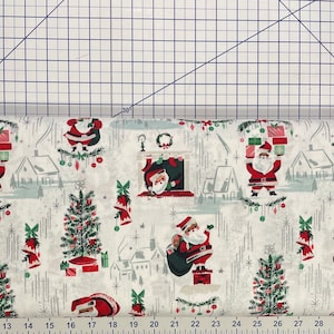 Santa Claus Cotton Fabric, Twas, Riley Blake, Silver Metallic Accents ...
