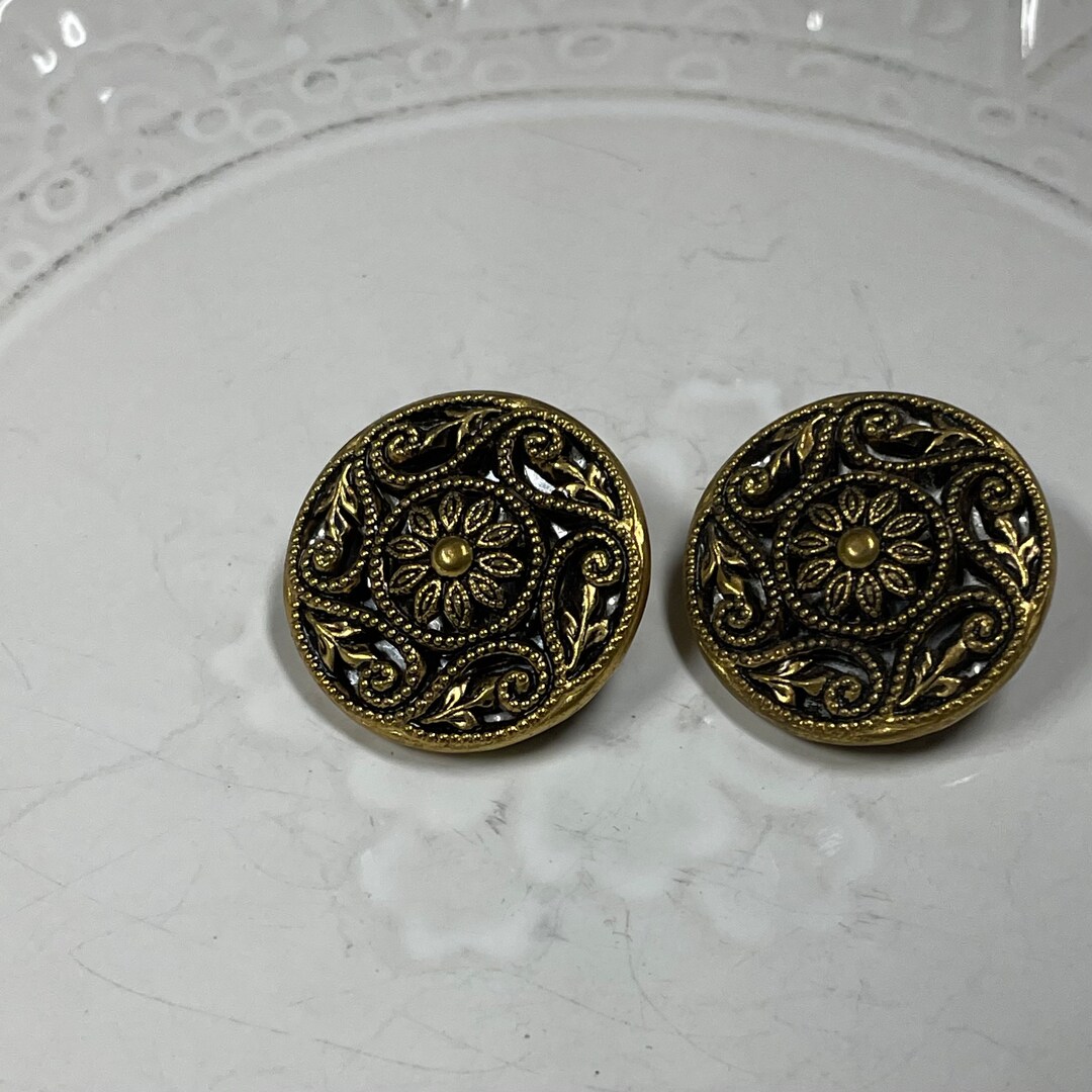 Vintage Gold Mirror Back Buttons - Etsy