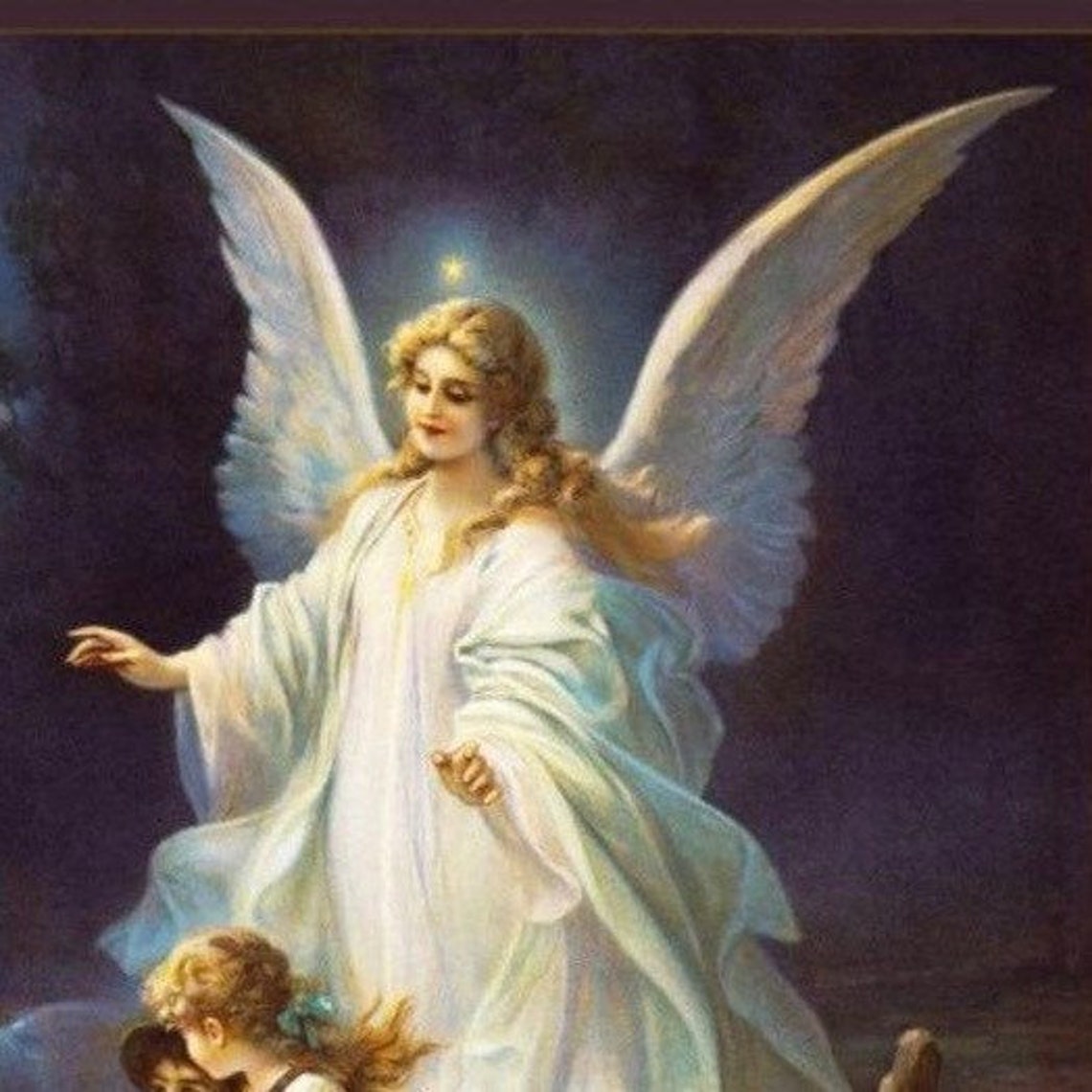 100% Cotton Guardian Angel Fabric Panel Digital Print - Etsy