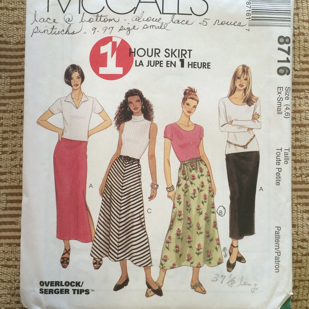 Easy Pull on Straight Skirt Pattern, Mccalls 8716, CUT - Etsy