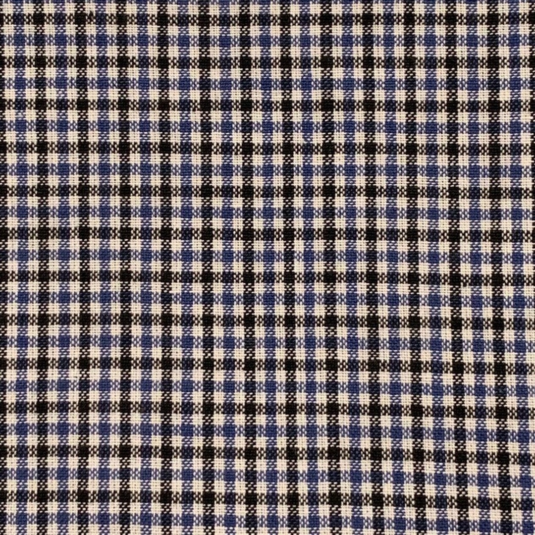 100% Cotton Blue and Black Check Homespun Fabric by the Yard - Etsy