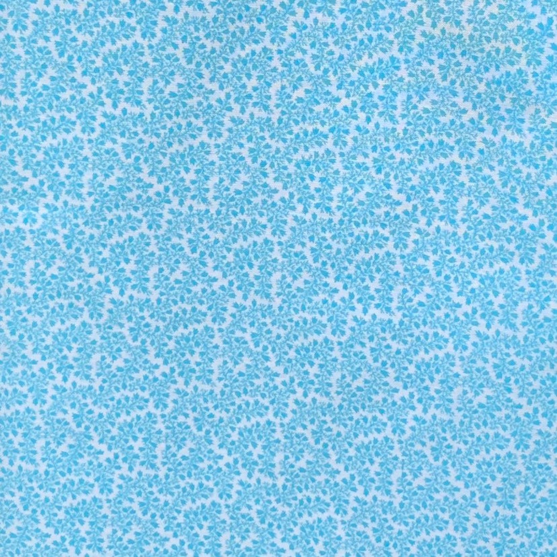 100% Cotton Blue and White Fabric Small Print Calico Floral | Etsy