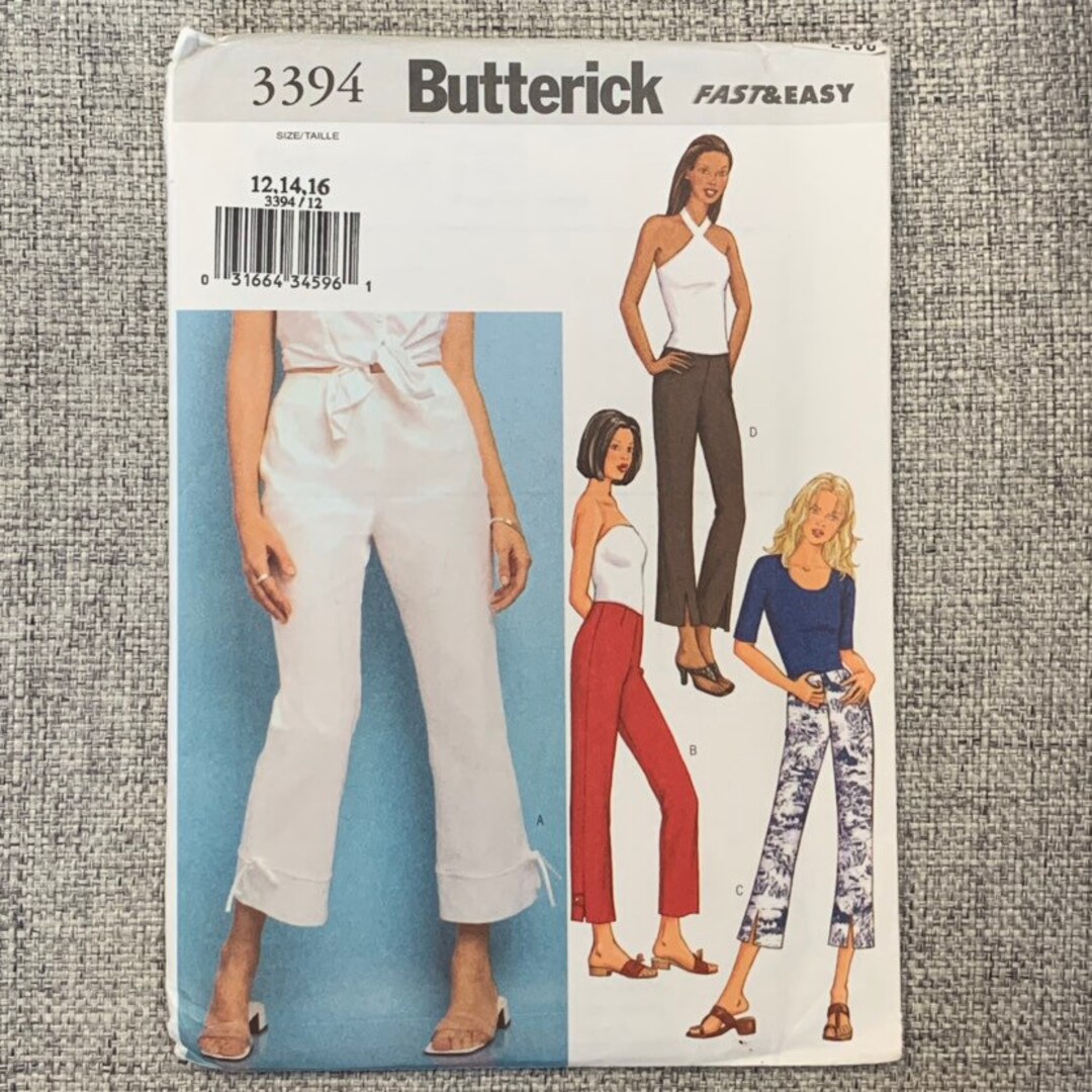 Fitted Straight Legged Pants Pattern, Easy Capri Pants, Butterick 3394 ...
