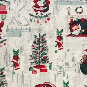 Santa Claus Cotton Fabric, Twas, Riley Blake, Silver Metallic Accents ...