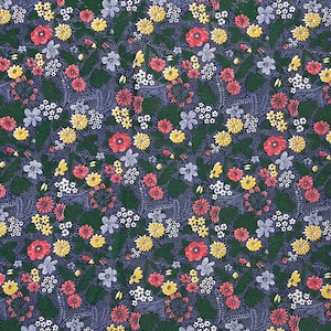 Vintage Blue Calico Cotton Fabric - Etsy
