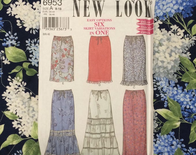 Easy Pull on Elastic Waist Skirt Pattern, New Look 6953, CUT - Etsy