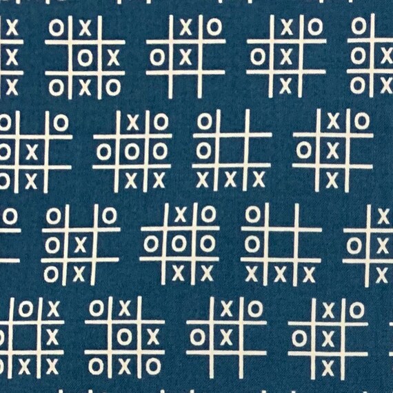 100% Cotton Tic Tac Toe Fabric Blue and White Riley Blake | Etsy