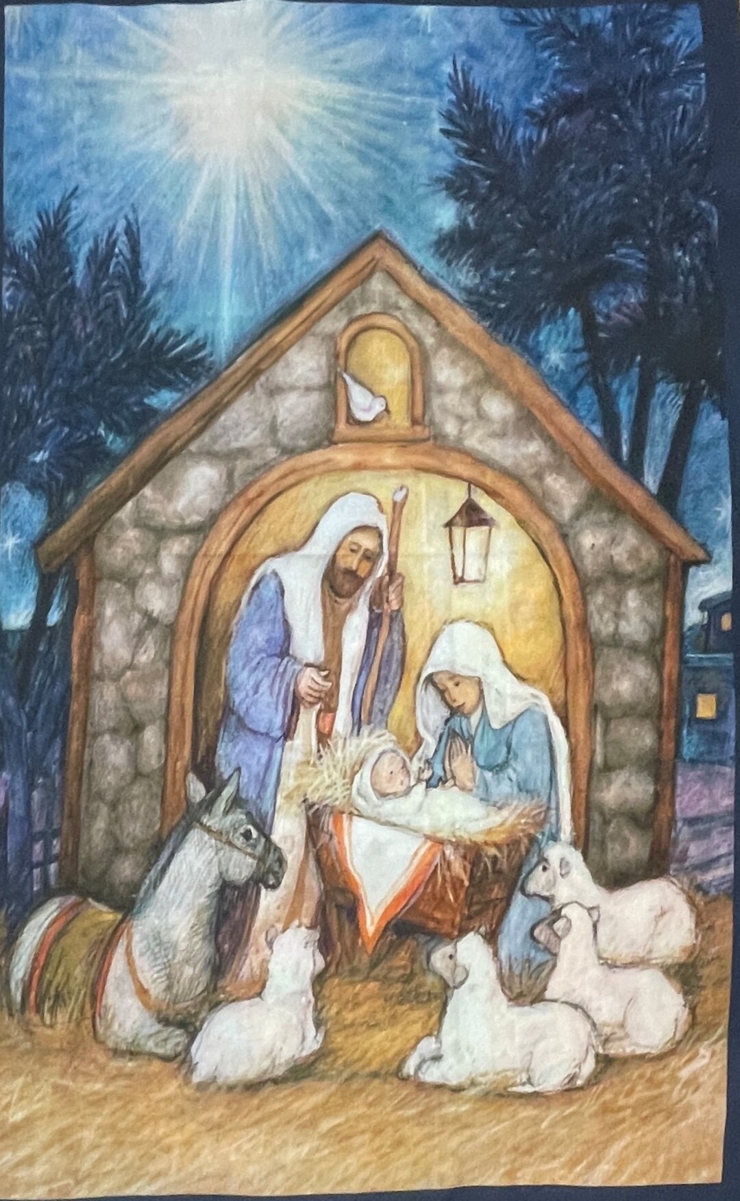 100% Cotton Nativity Scene Christmas Fabric Panel - Etsy